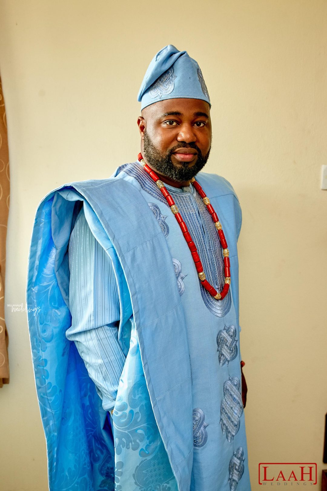 Funmi and Lamide's Traditional Ceremony was A Blue Affair