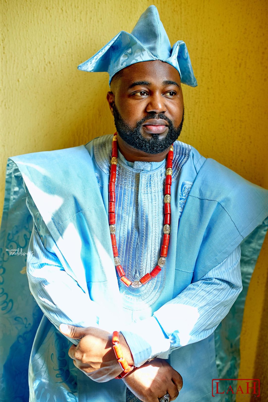 Funmi and Lamide's Traditional Ceremony was A Blue Affair