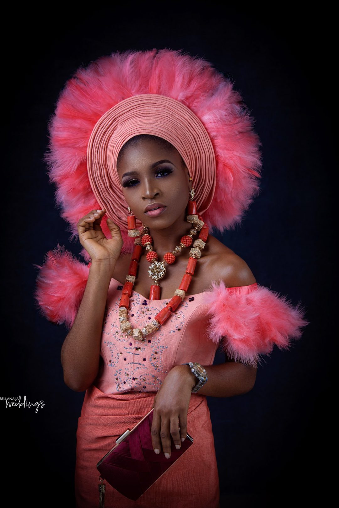 Gele with Feathers Inspo for the Super-Stylish Bride