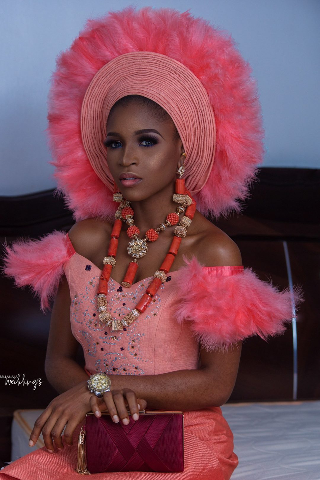 Gele with Feathers Inspo for the Super-Stylish Bride