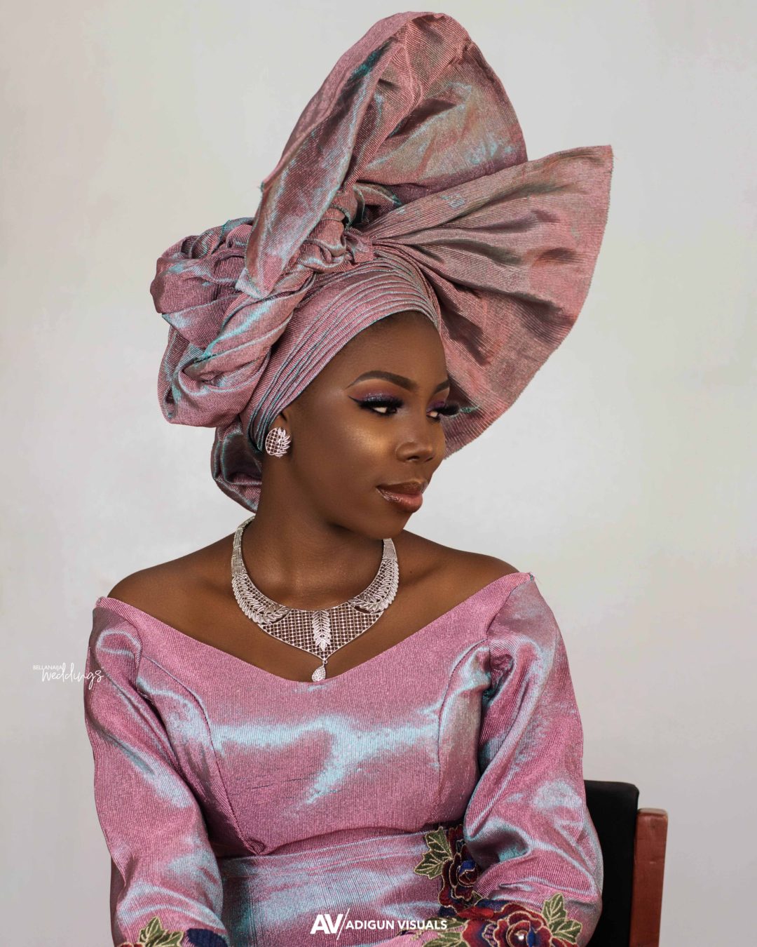 This Purple Double Tone Asooke + Gele should be Pinned for the Big Day