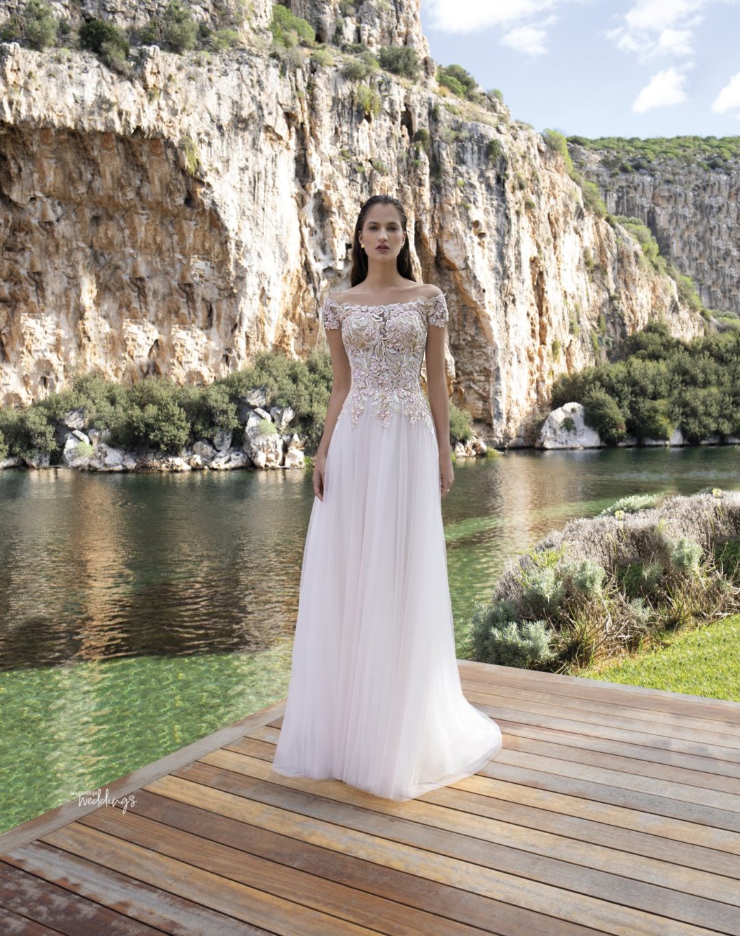 This Romance Collection by Demetrios has Chic Written all Over It