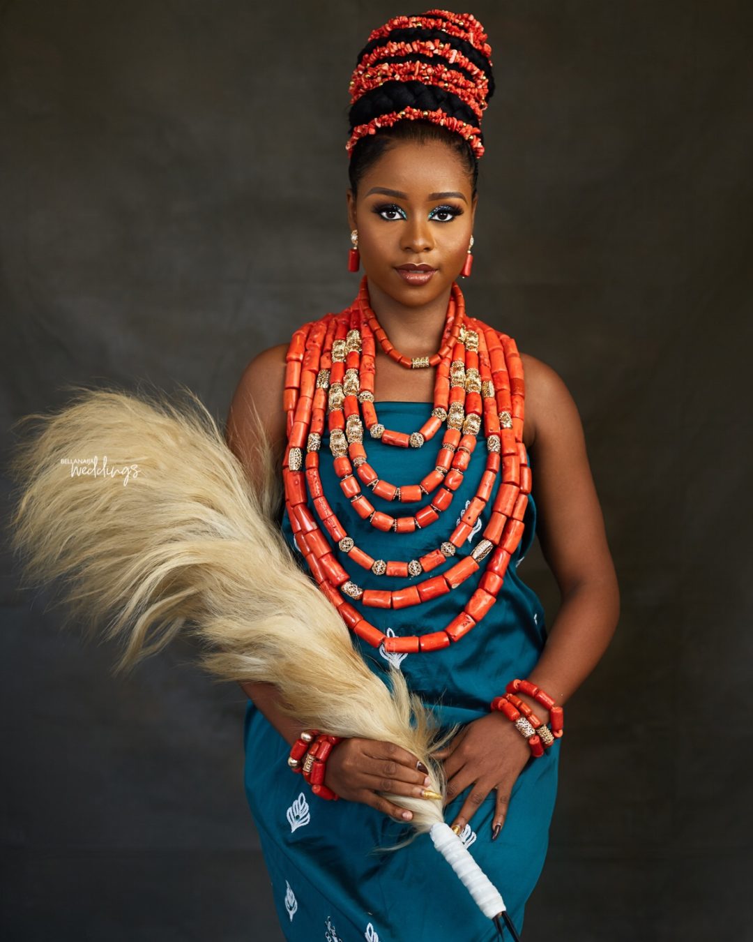Coral Beads + a Stunning Hairstyle = Today's Igbo Bridal Beauty Look