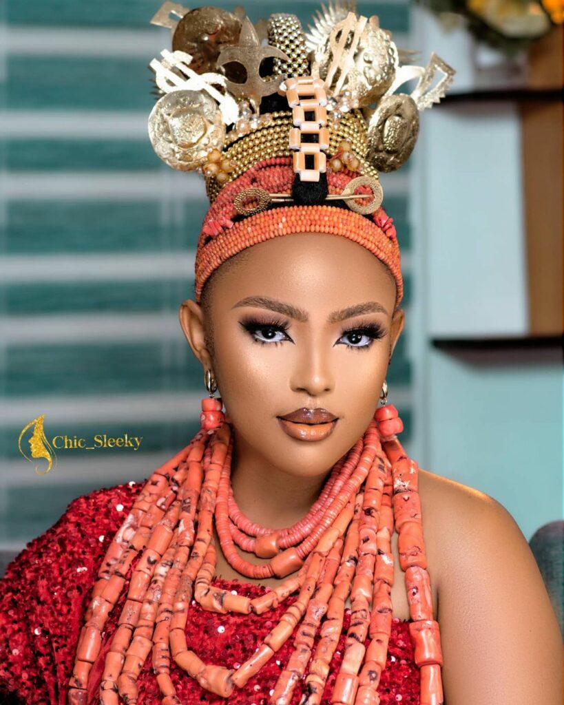 This Regal Edo Bridal Beauty Look Speaks Beauty & Elegance