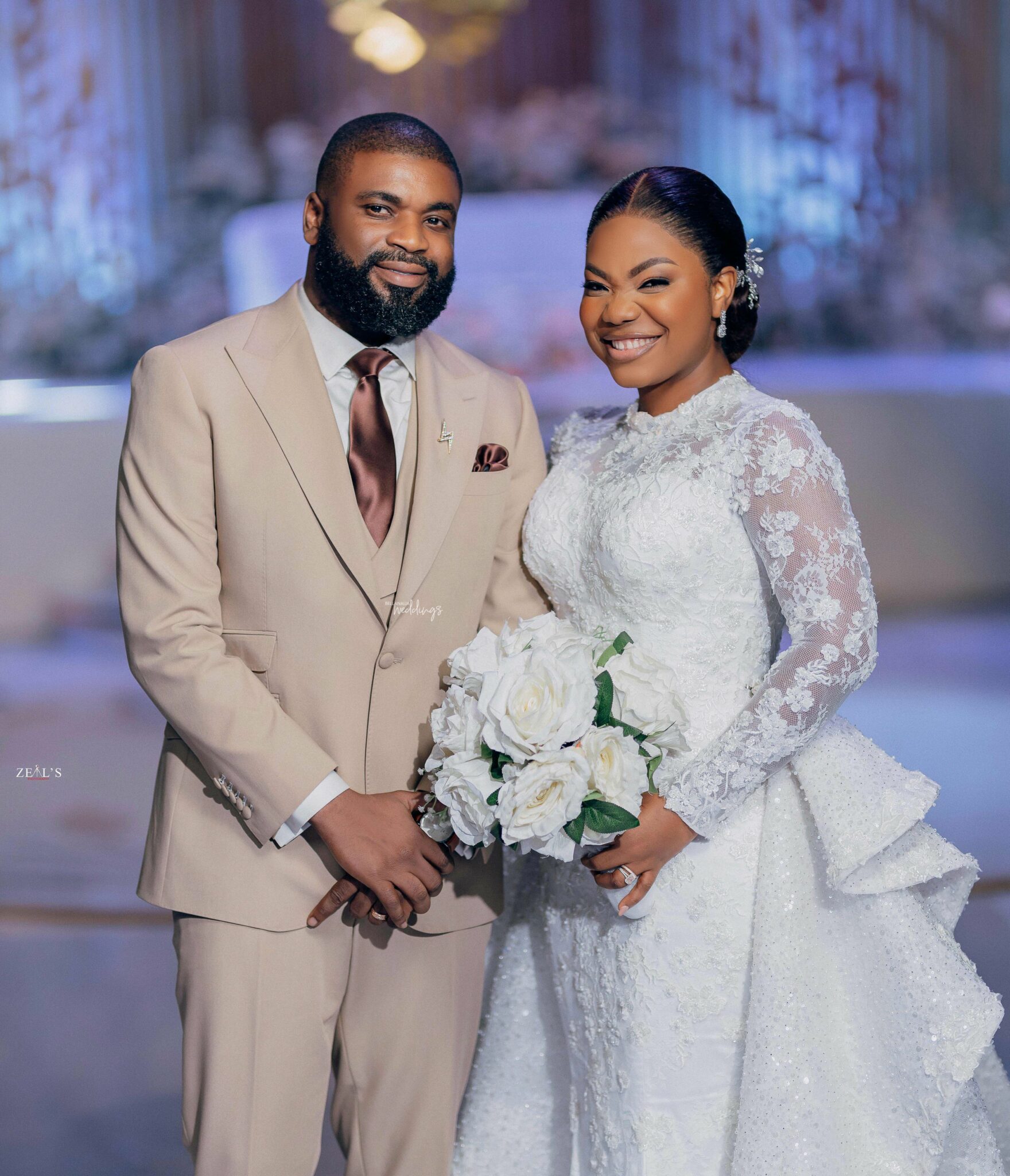 See First Photos From Mercy Chinwo & Pastor Blessed's White Wedding!