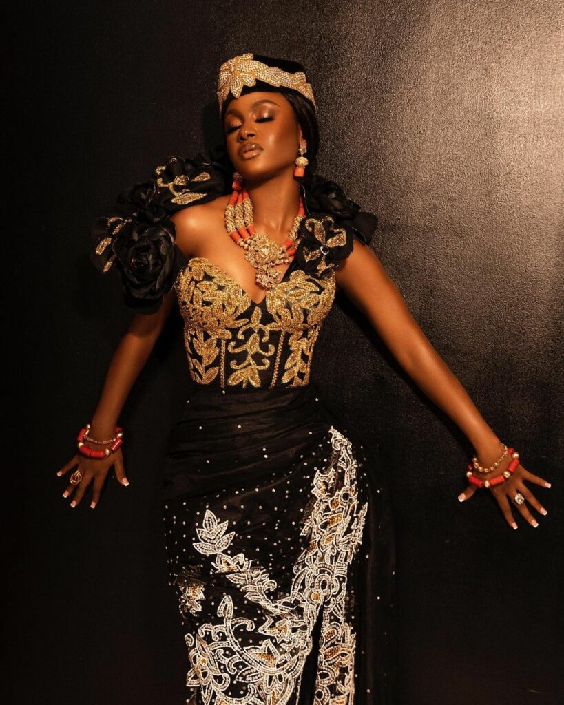 This Glam on Bella Okagbue is Your Cue To Rock Black on Your Igbo Trad!